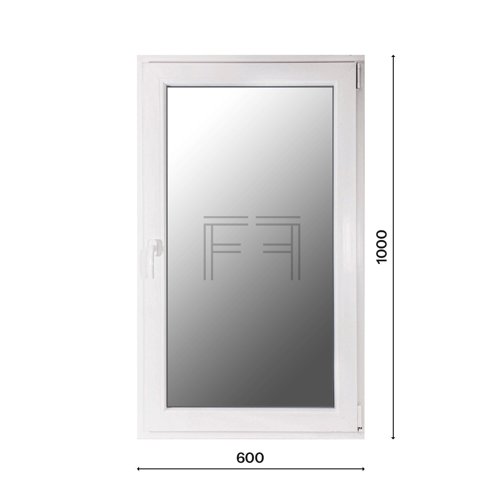Fintex-fenêtre en PVC blanc à un vantail 600x1000 ouverture à gauche ...