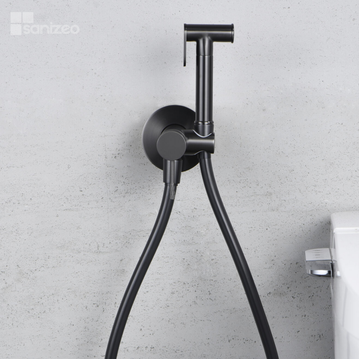 Kit Douchette hygiénique à encastrer pour WC ou bidet noir métal ...