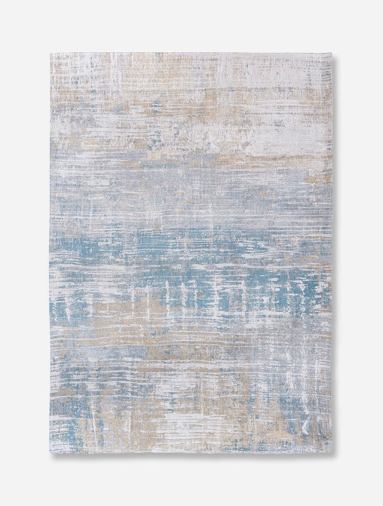 Motif stries - Tapis abstrait atlantique - Bleu Long Island - 170 x 240 ...