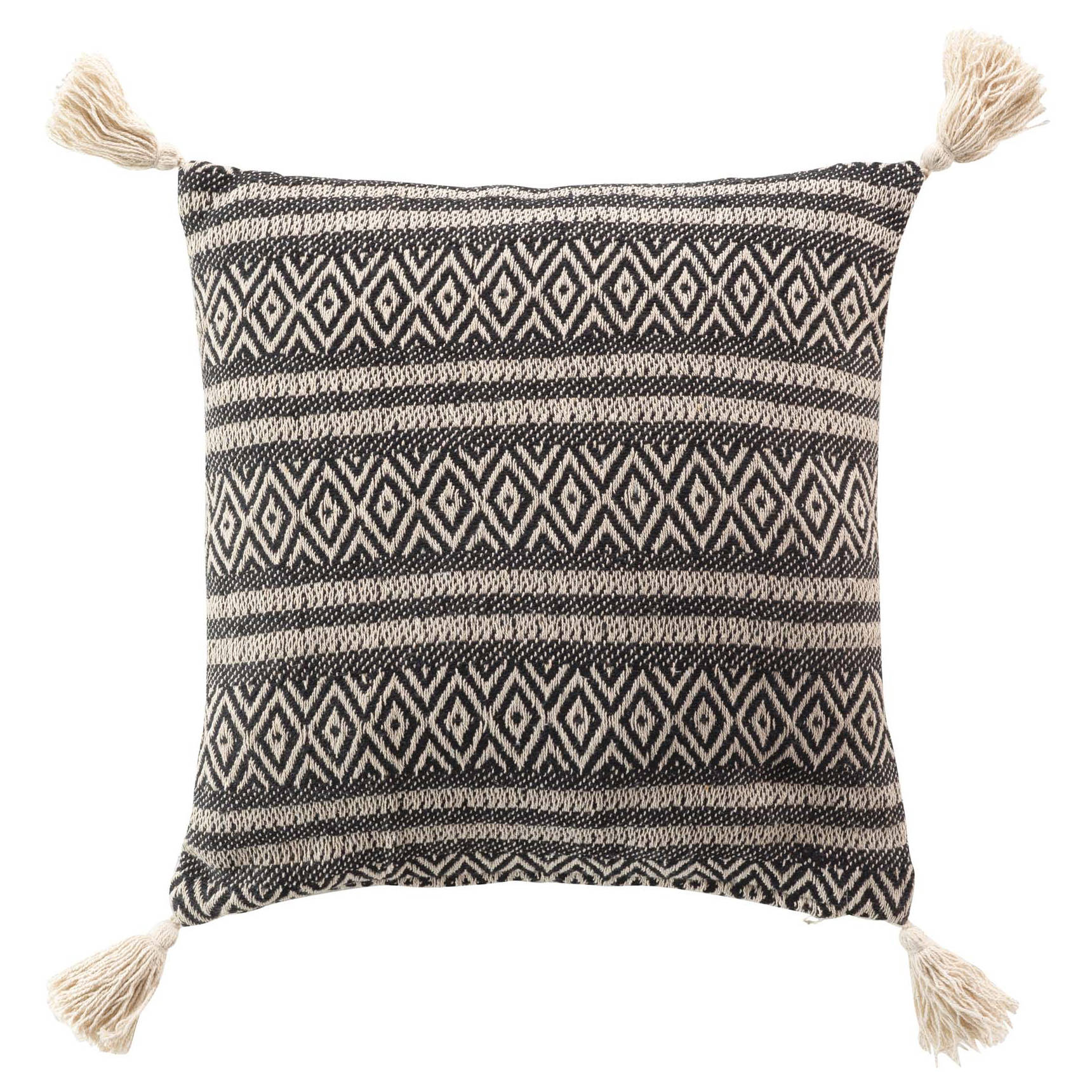 Coussin décoratif pour salon JOLY, avec pompons, 40 x 40 cm, Douceur d ...