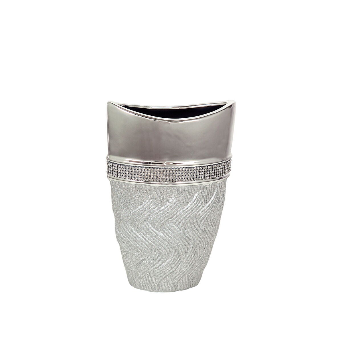 Vaso Romimex Argentato Ceramica 16 x 24 x 9 cm | Leroy Merlin