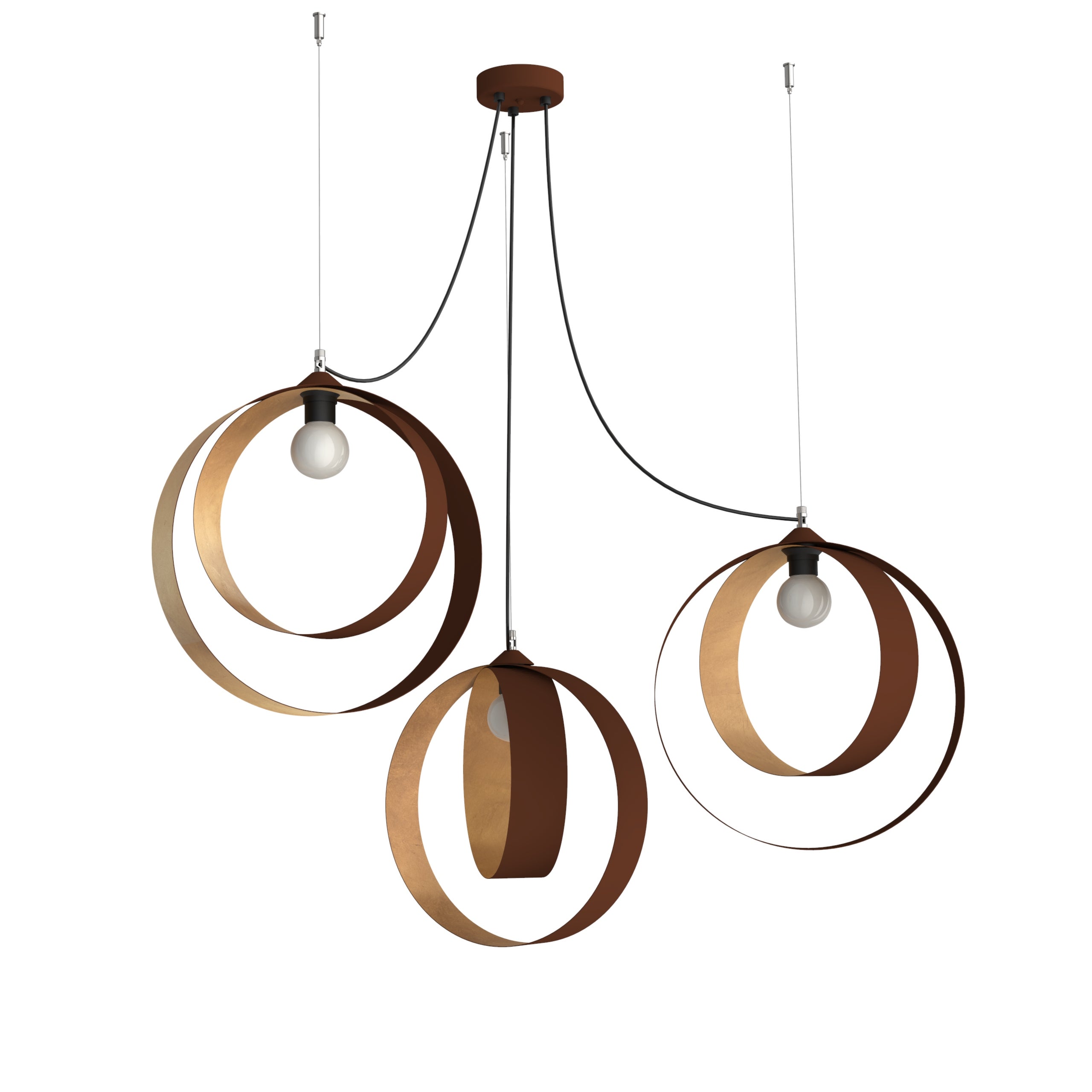 LUMICOM | SHELL Suspension, 3X E27, max 42W, métal, corten feuille d'or ...