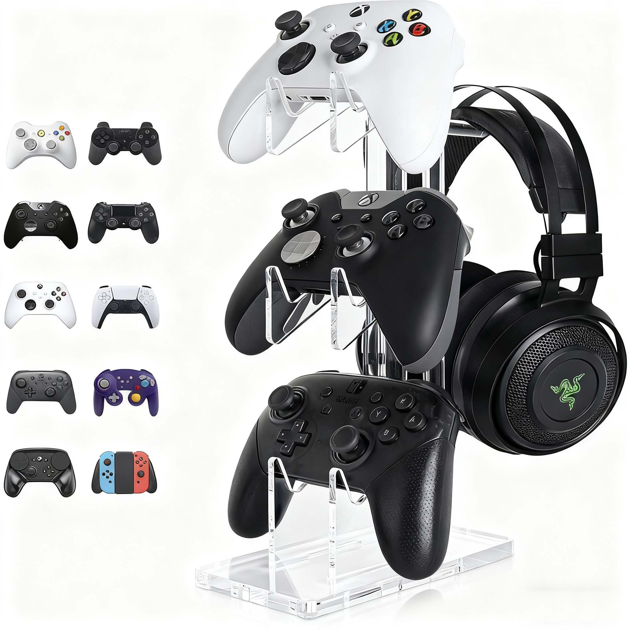 2 pcs support gaming universel 3 niveaux – manette et casque holder ...