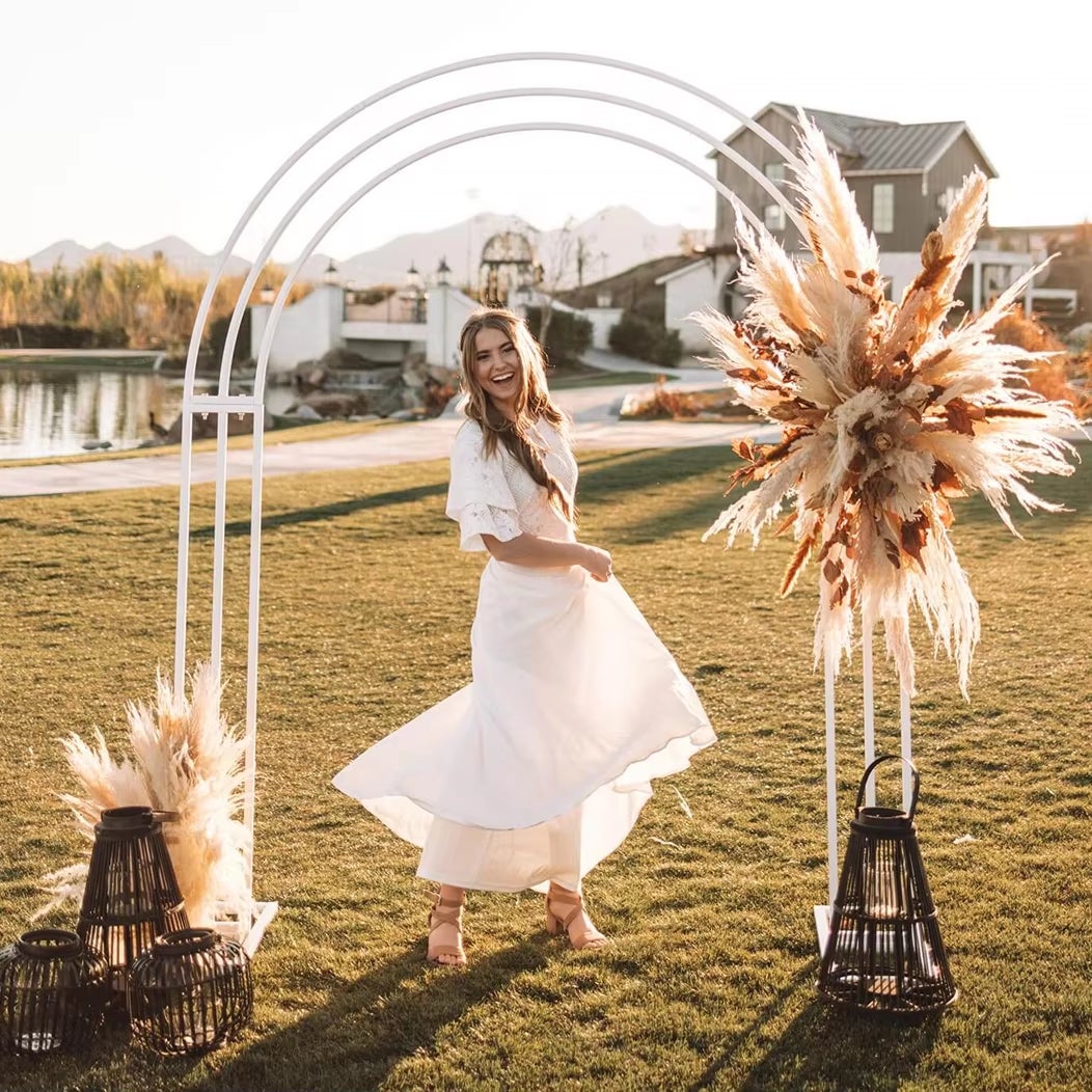 LOLLANDA Gran arco metálico para globos de boda, soporte metálico para ...