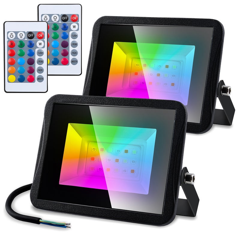 Foco LED 2x RGB con mando a distancia en aluminio fundido a presión ...