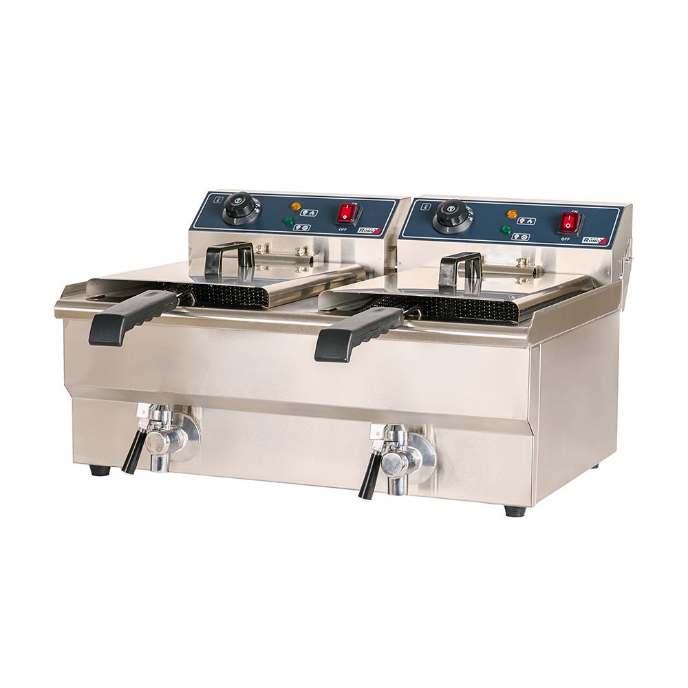 Romux® Friggitrice Elettrica Professionale 12+12 Litri Doppia da Banco ...