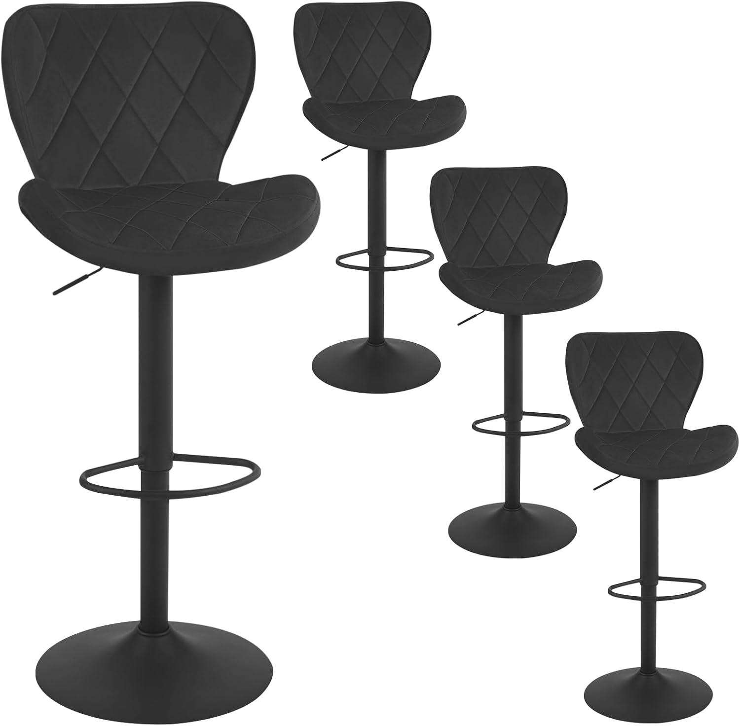 WOLTU Lot de 4 Tabouret de Bar,Tabouret de Cuisine à Hauteur Réglable ...