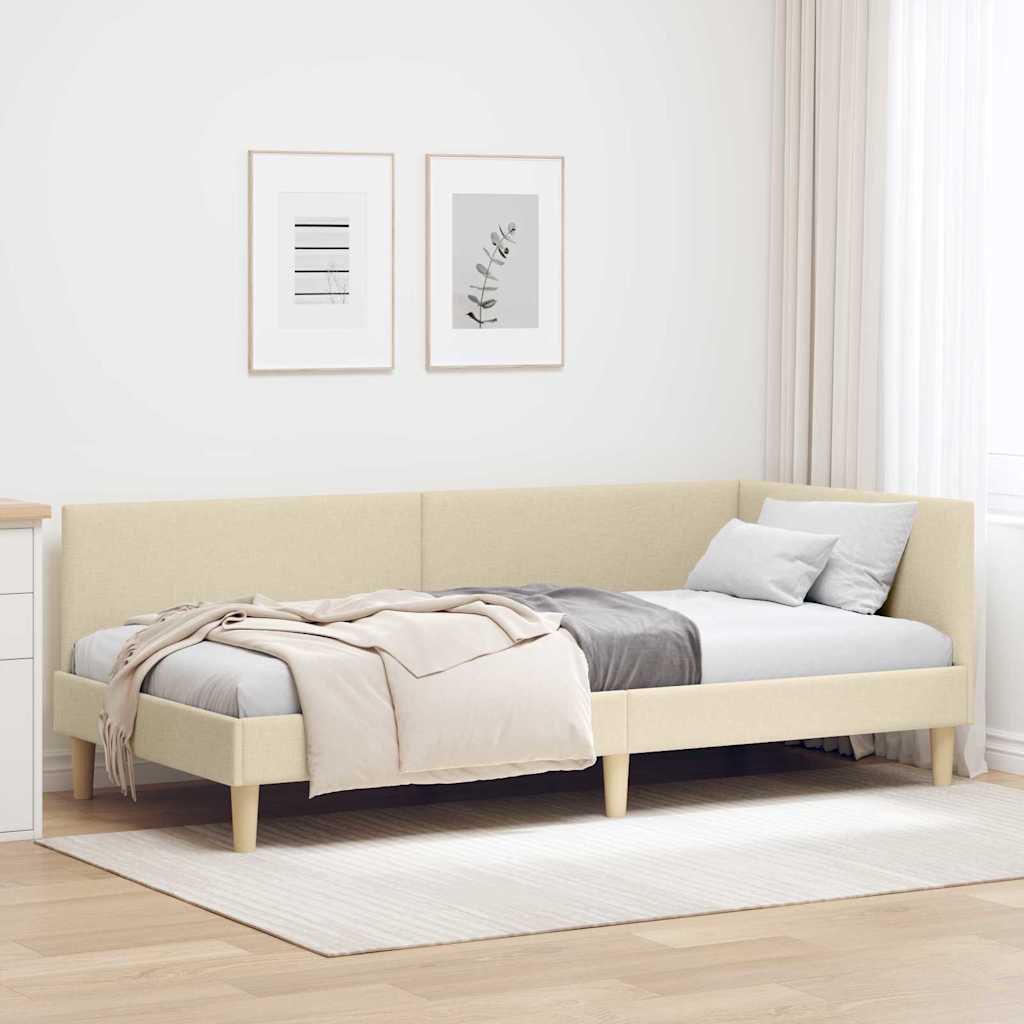 Estructura de cama en esquina con cabecera Crema 80 x 200 cm | Leroy Merlin