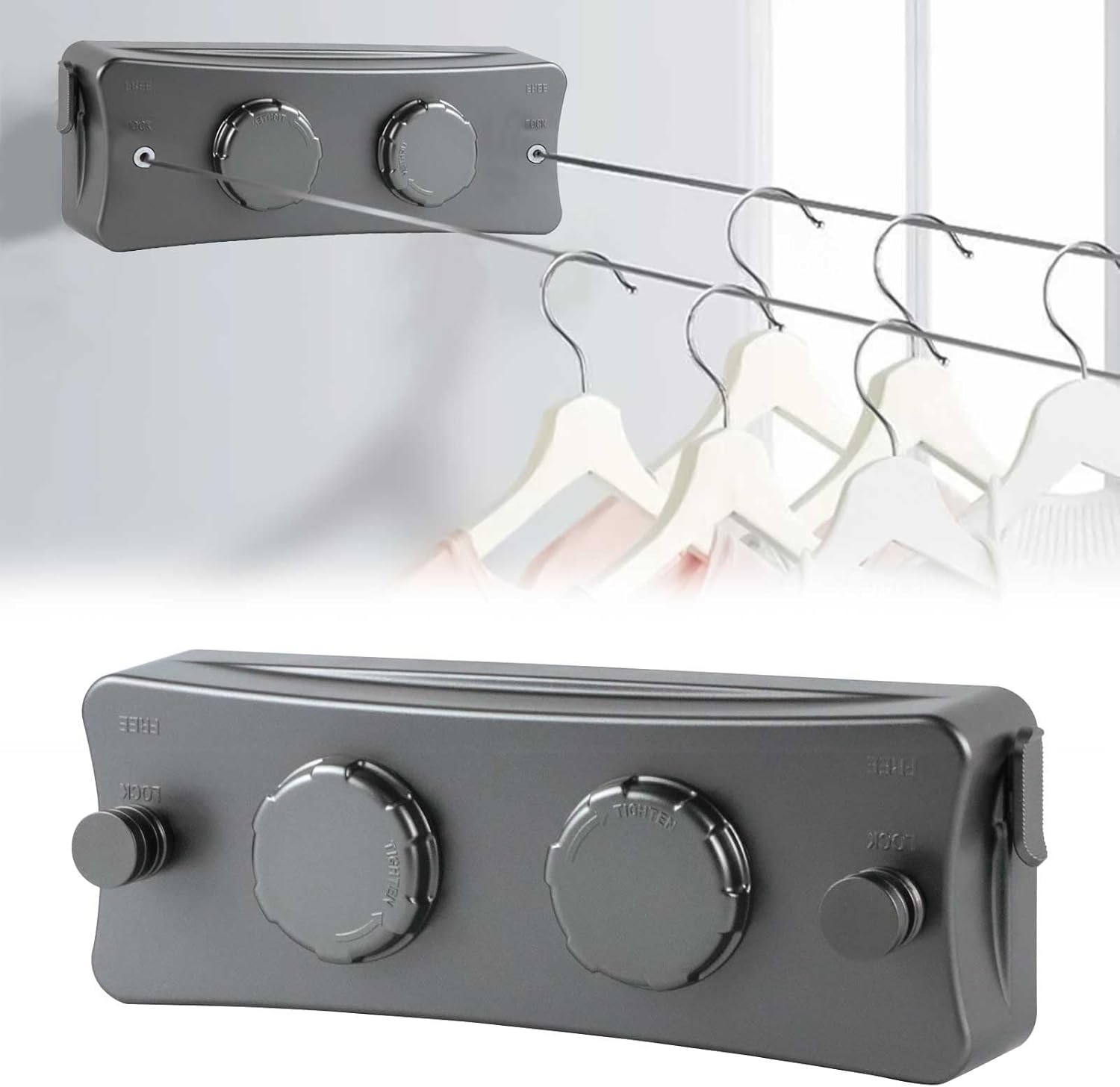 Corde à linge télescopique, corde à linge télescopique de 5,1 m, corde ...