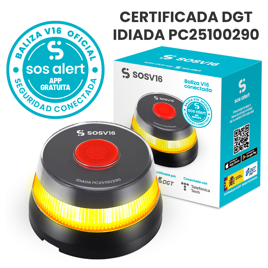 Baliza V16 SOSV16 Certificada DGT con Geolocalización - IDIADA ...