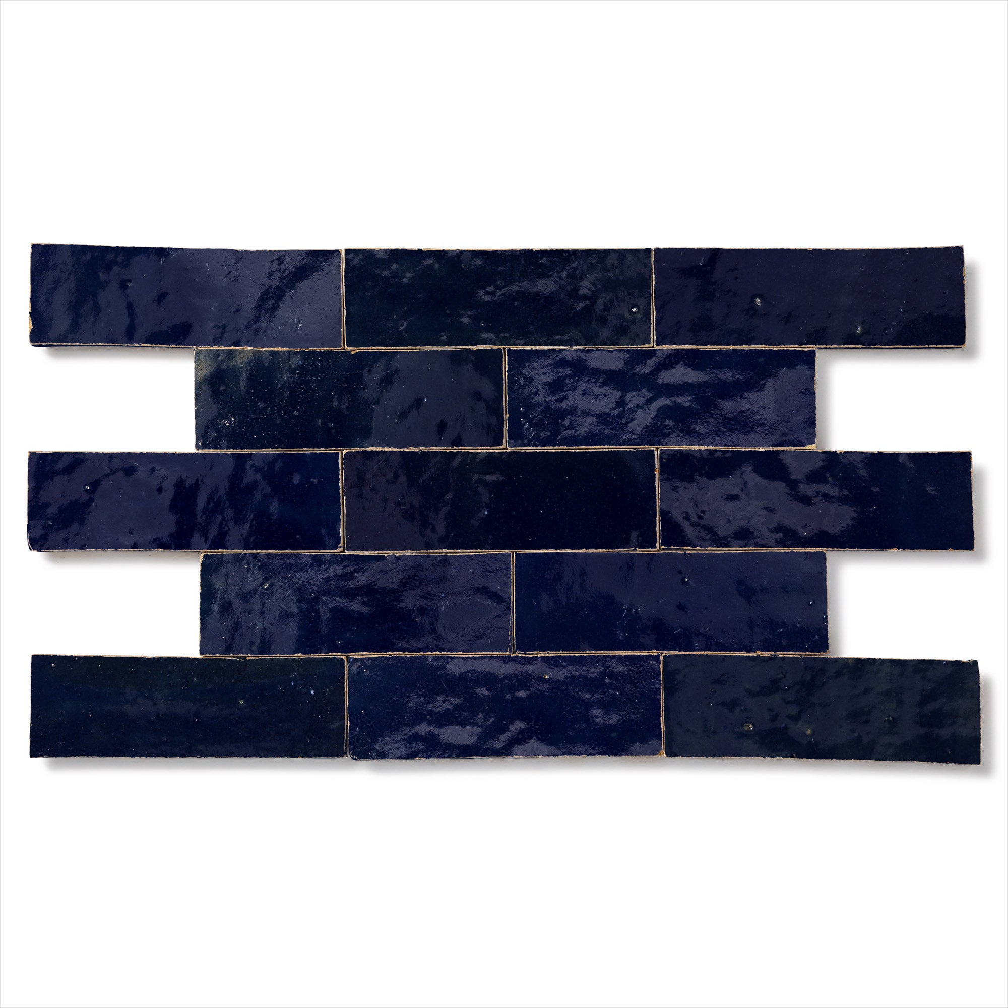 Zellige Marocain Artisanal Véritable - Bleu Nuit 5x15 cm - Terre cuite ...