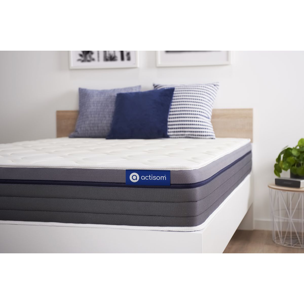 Matelas 90 x 200 cm Actilatex zen - Latex et mémoire de forme - Ep. 26 cm - Equilibré - 7 zones ...