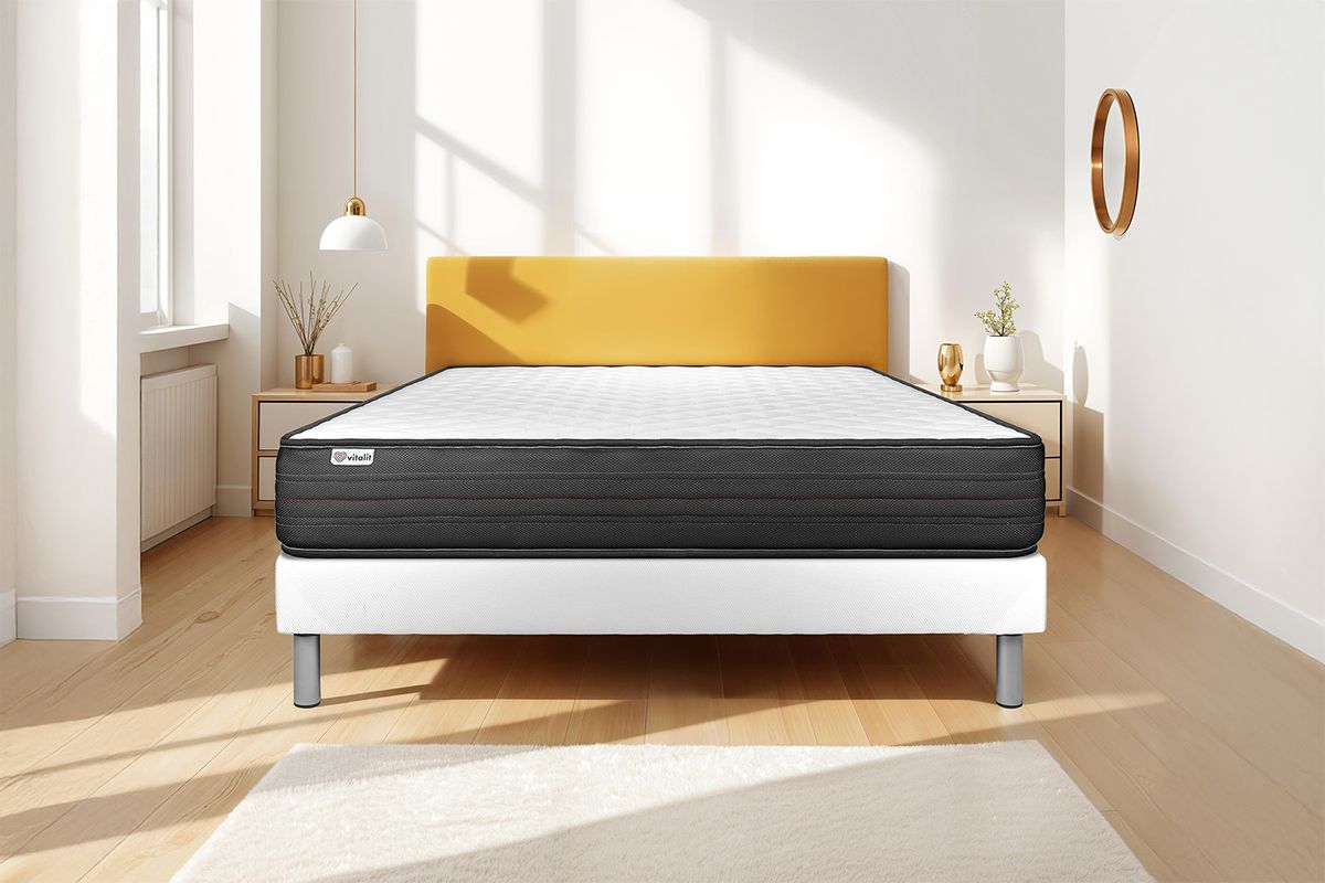Matelas 180 x 200 cm VITALPOWER - Mousse polyuréthane à mémoire de forme - Ep. 20 cm - Ferme - 3 ...