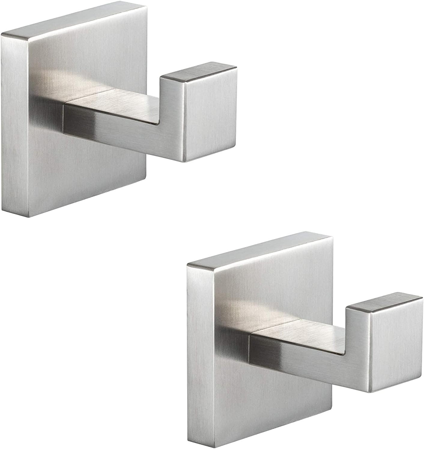 2 Pièces Crochet Serviette Patère Mural Carré Acier Inoxydable de Salle ...