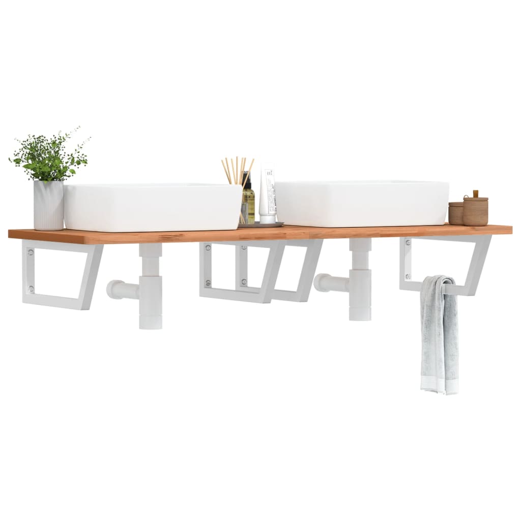 Supports d étagères pour lavabo 2 pcs blanc trapèze acier | Leroy Merlin