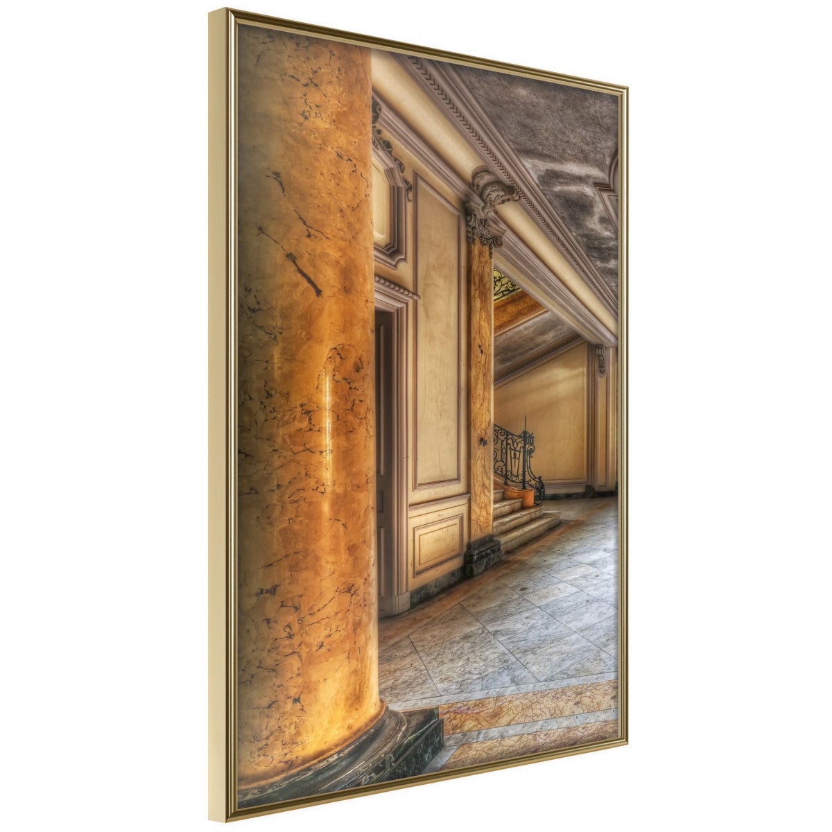 Affiche Murale Encadrée "Foyer" 21 x 30 cm Or | Leroy Merlin