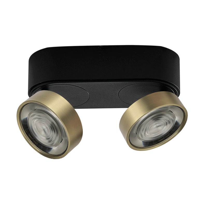 Aplique LED de pared/techo de la serie HOLE, 13 W, 3000 K, CRI90, negro ...