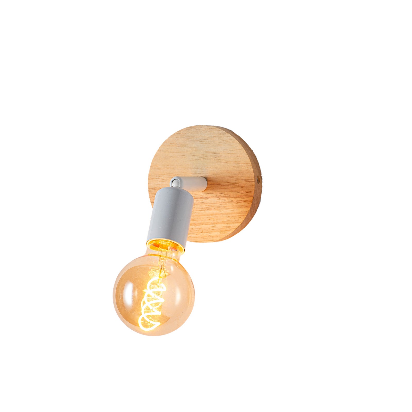 Aplique de Pared Giratorio de Madera con Casquillo E27, Estilo Vintage ...