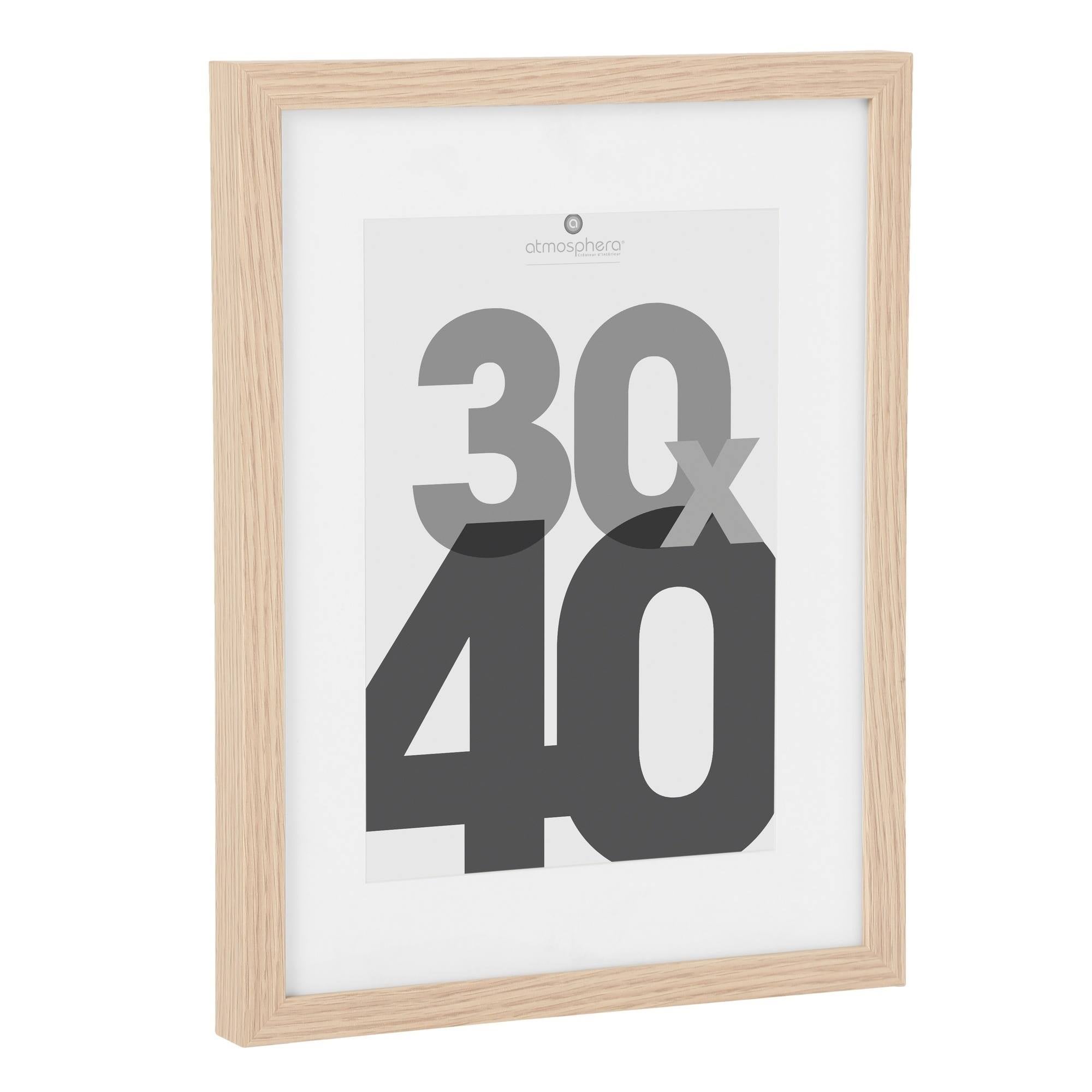 WELLHOME Cadre photo naturel 30x40 cm beige | Leroy Merlin