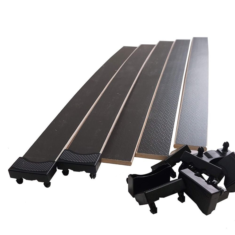Lot de 5 lattes grises + embouts pour sommier et lit | 680x48x8 mm ...