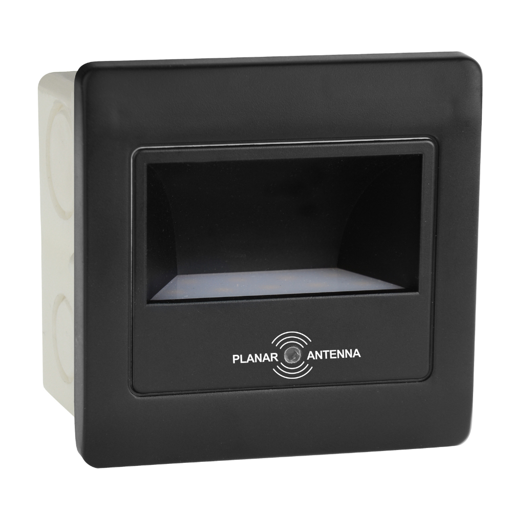 Spot LED mural carré noir avec détecteur micro-ondes 2W (Eq. 16W) 4200K ...