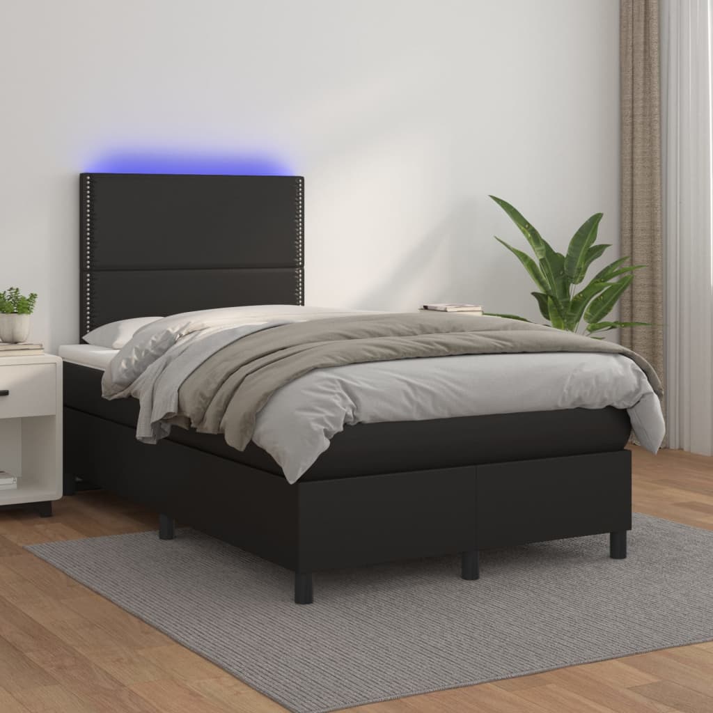 Sommier à lattes de lit avec matelas et LED Noir 120x200 cm | Leroy Merlin