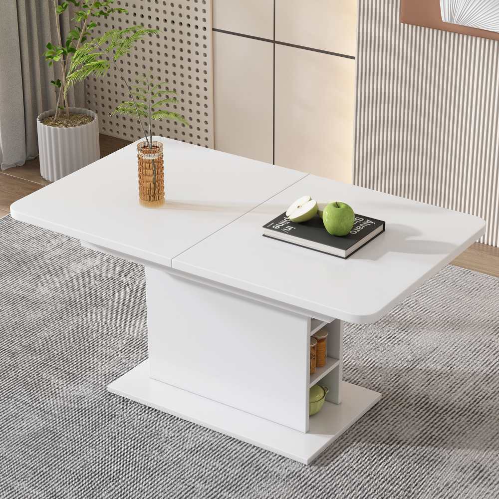 Table extensible multifonction avec rangement, design béton et ...