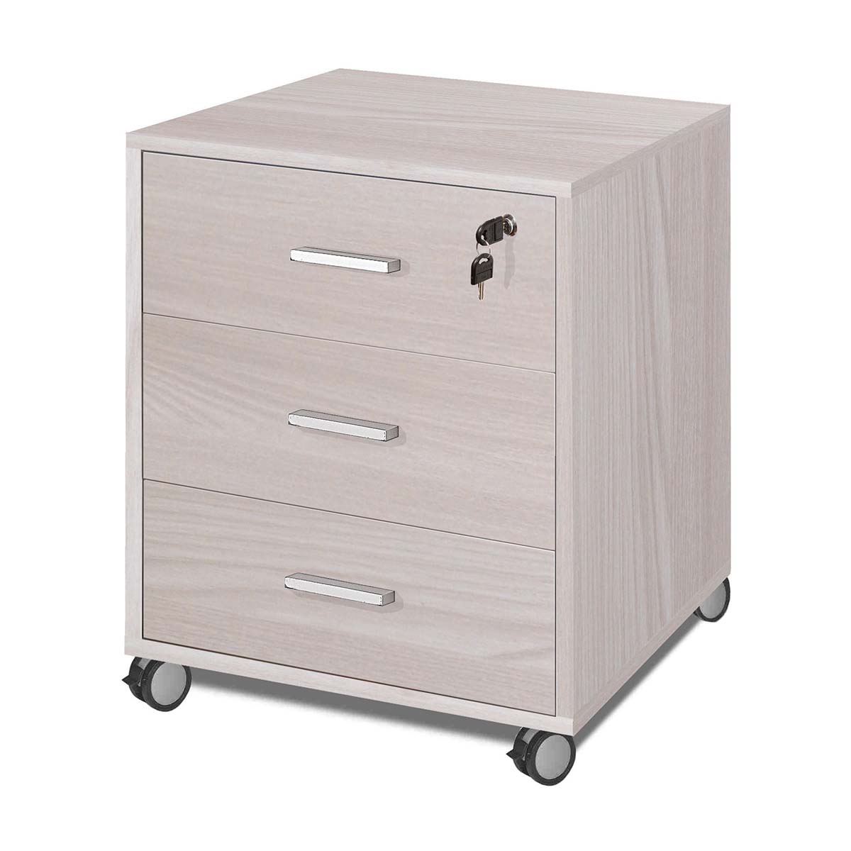 Cajonera de oficina de tres cajones con ruedas Olmo 50x41x h70 cm ...