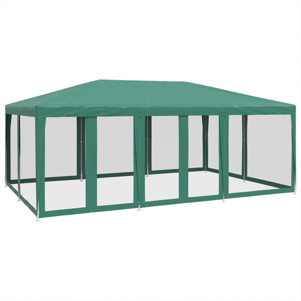 Carpa para fiestas con 10 paredes de malla HDPE verde 6x4 m | Leroy Merlin