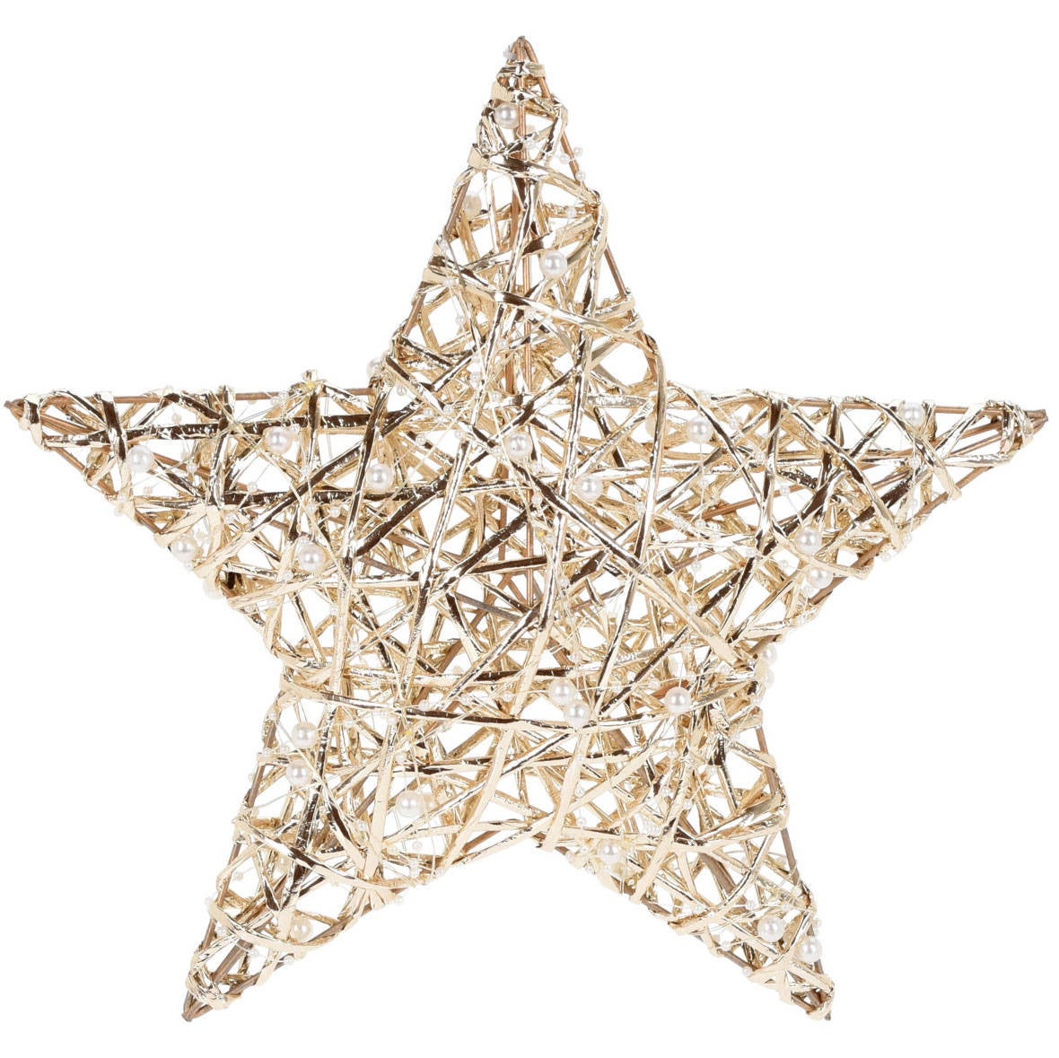 Estrella navideña 20 luces LED con temporizador automático dorado Ø30 ...