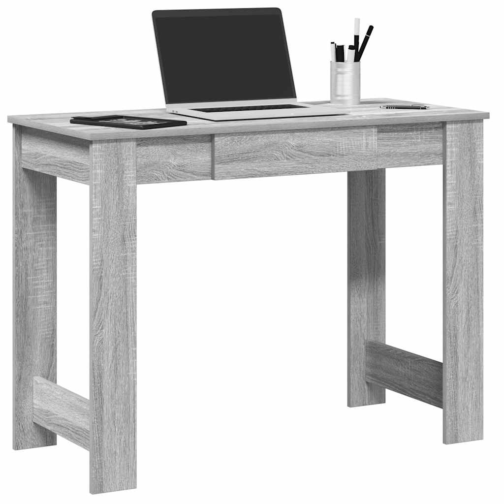 Bureau sonoma gris 100x45x75 cm bois d'ingénierie vidaXL | Leroy Merlin