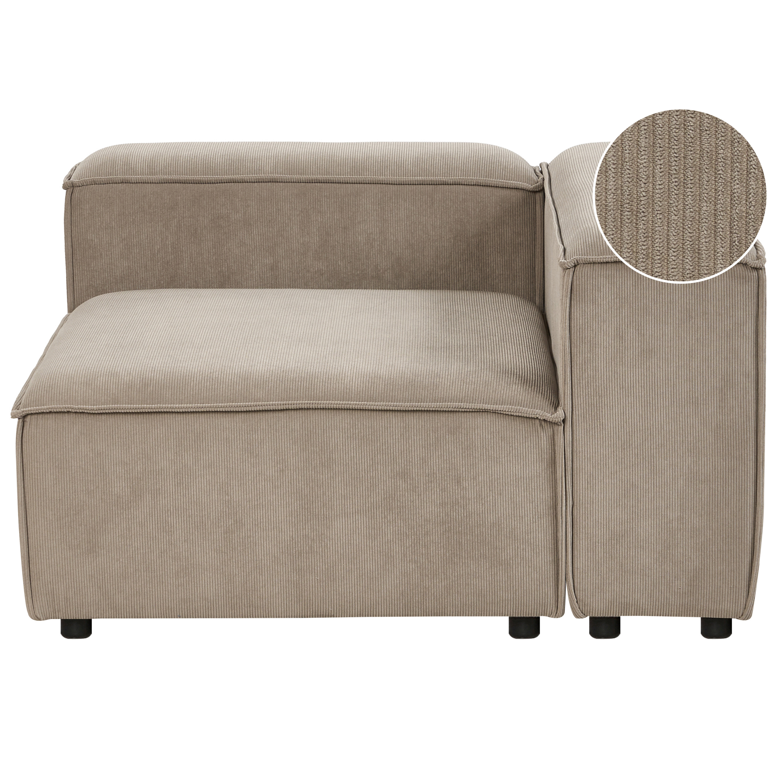 Module d'angle ARDAL Velours côtelé Taupe Côté gauche | Leroy Merlin