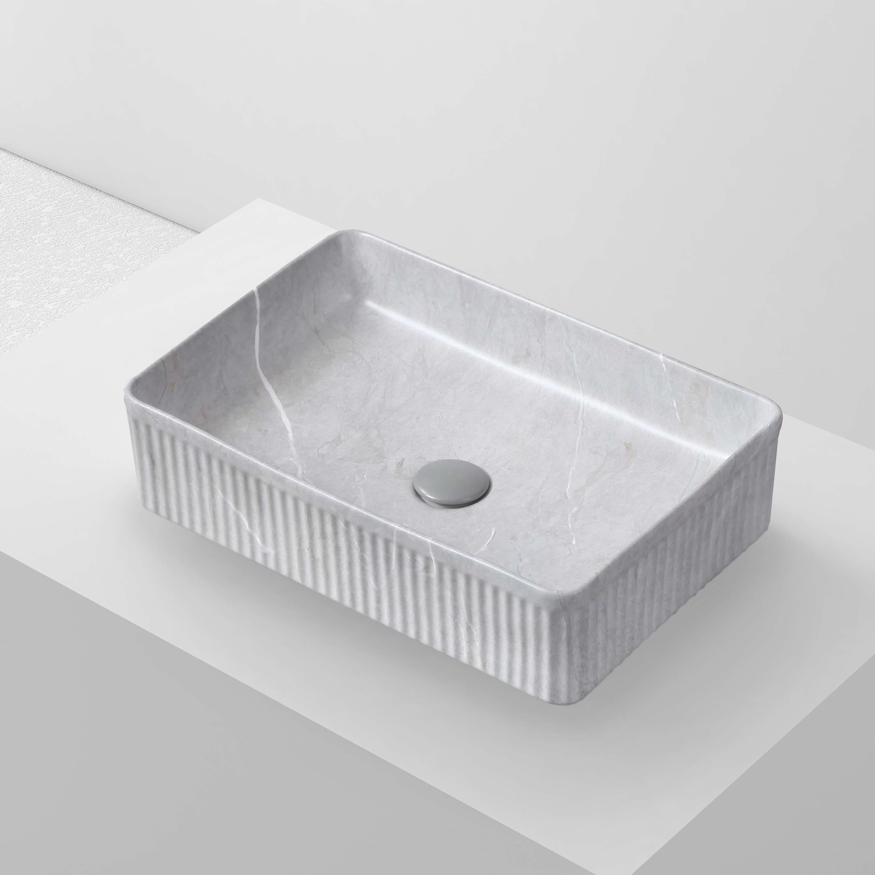 Lavabo de sobreponer CORINTO OVALO cerámica 49,5x13x31 cm gris pietra ...