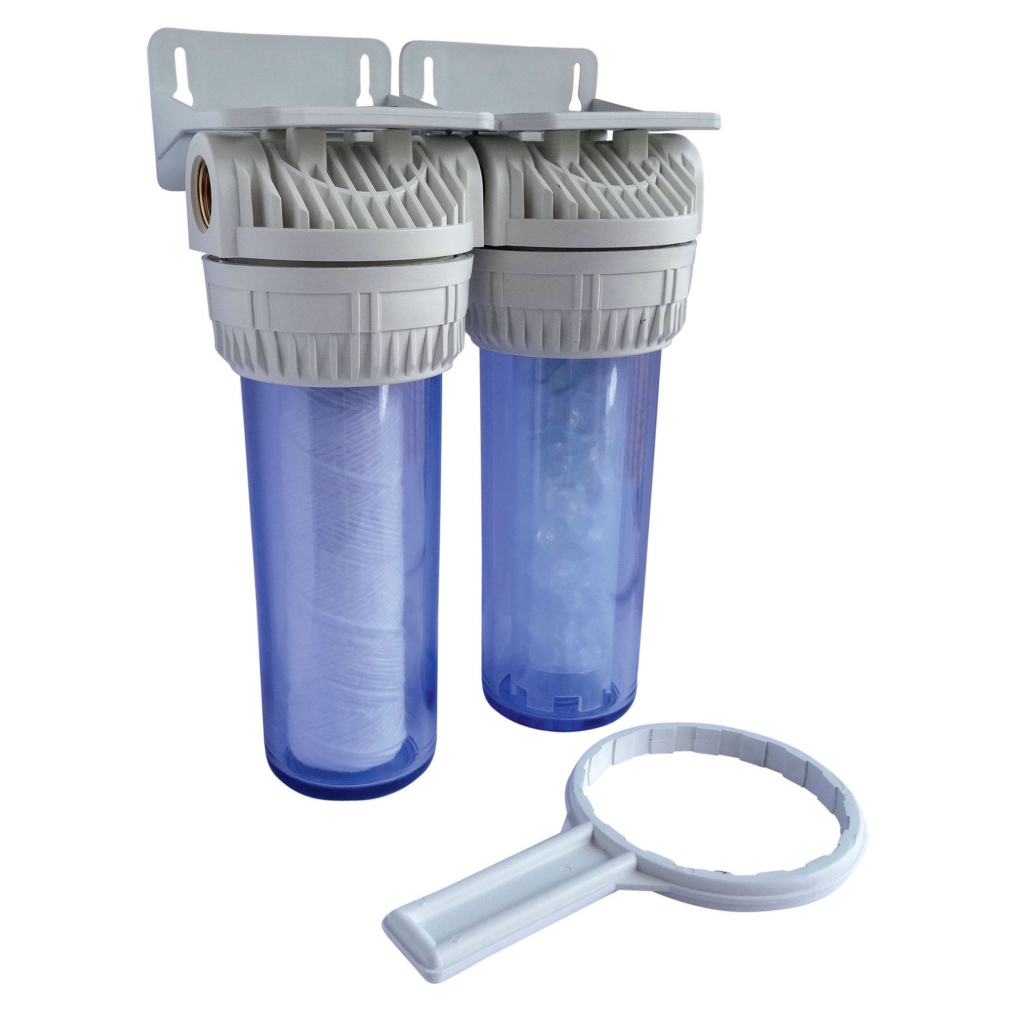 Filtre double avec cartouches de filtration et anticalcaire - 6 mois ...