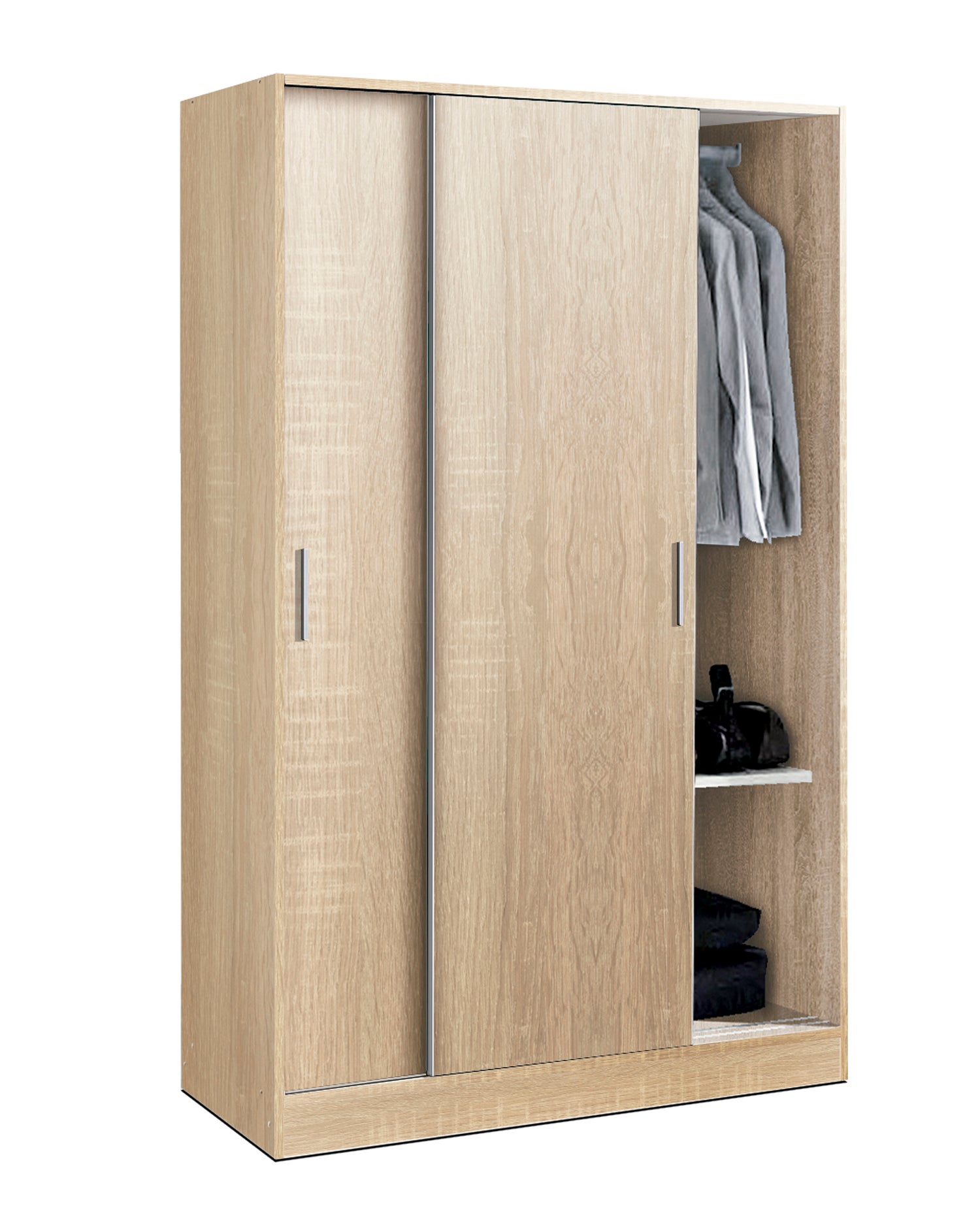 Armoire / placard de rangement de 2 portes coulissantes coloris Chêne ...