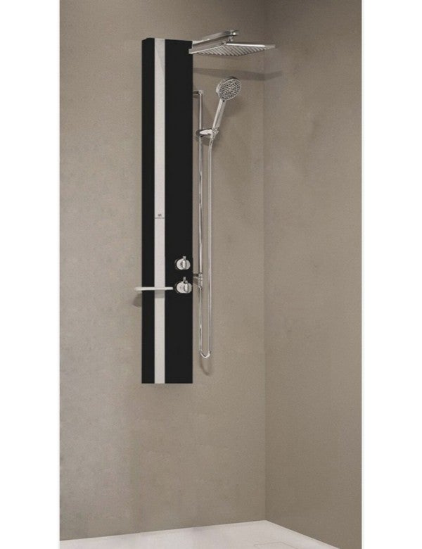 Colonne de douche hydromassante NOVELLINI LINE 2 noir 150cm-Noir-Noir-0 ...