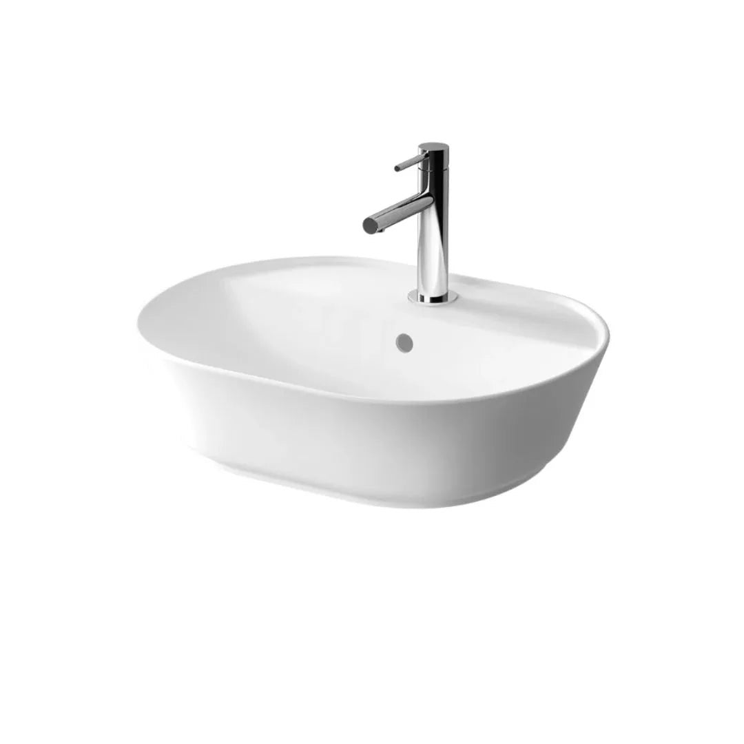 Lavabo ovale en céramique à poser 55x43 cm - Geo | VitrA | Leroy Merlin