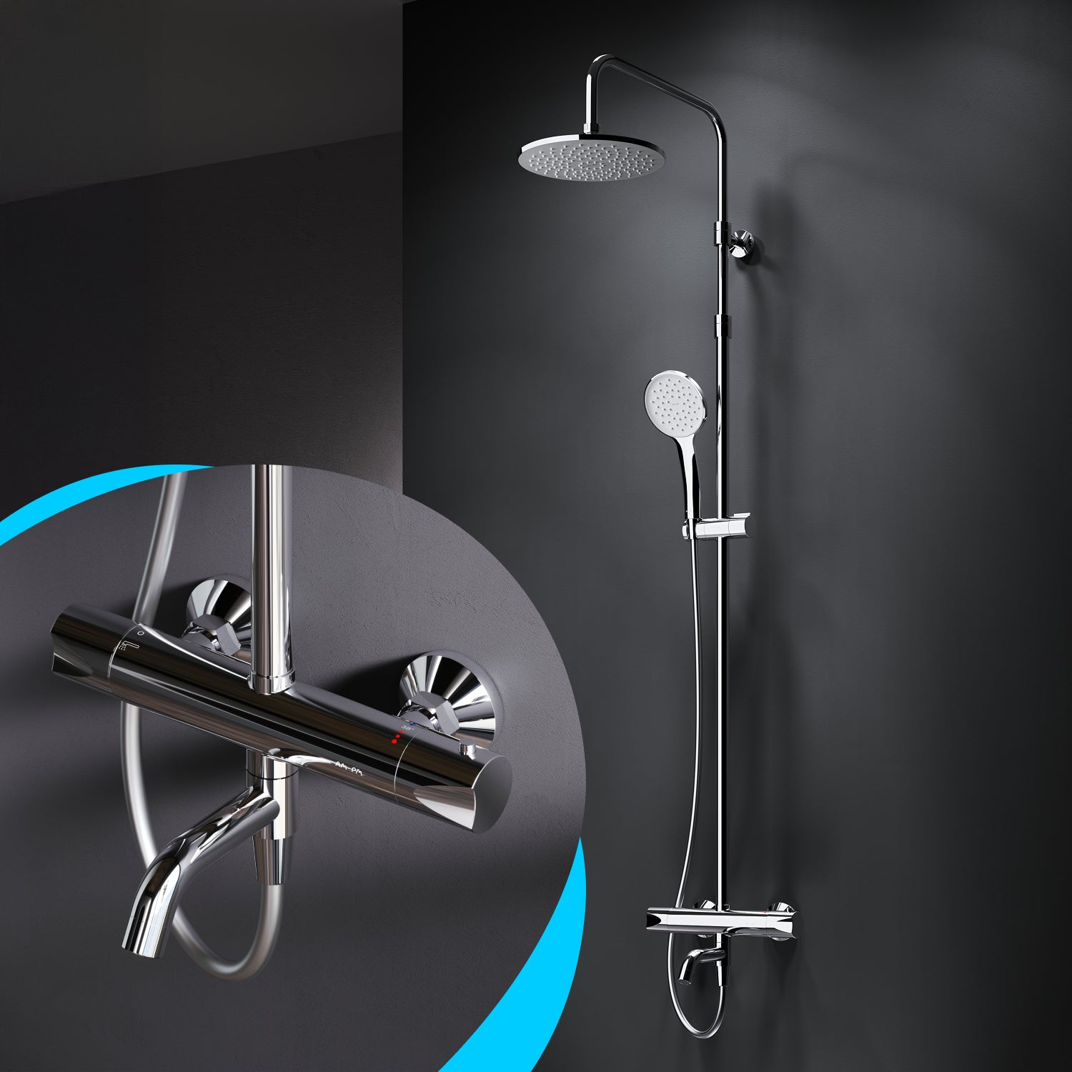 Colonne de douche et bain baignoire thermostatique Système de douche ...