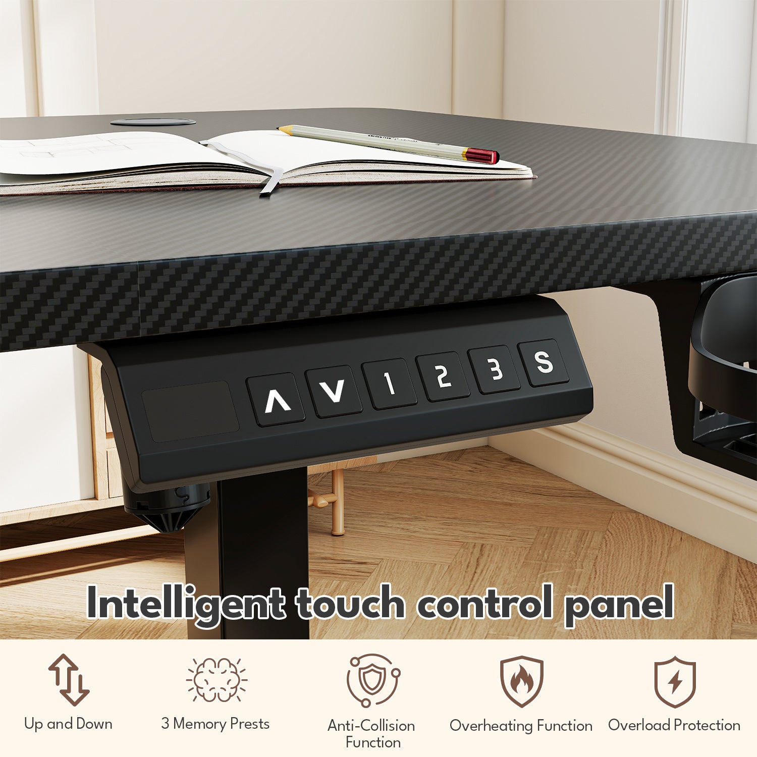 Escritorio eléctrico regulable en altura 140x60 cm con tablero – motor ...