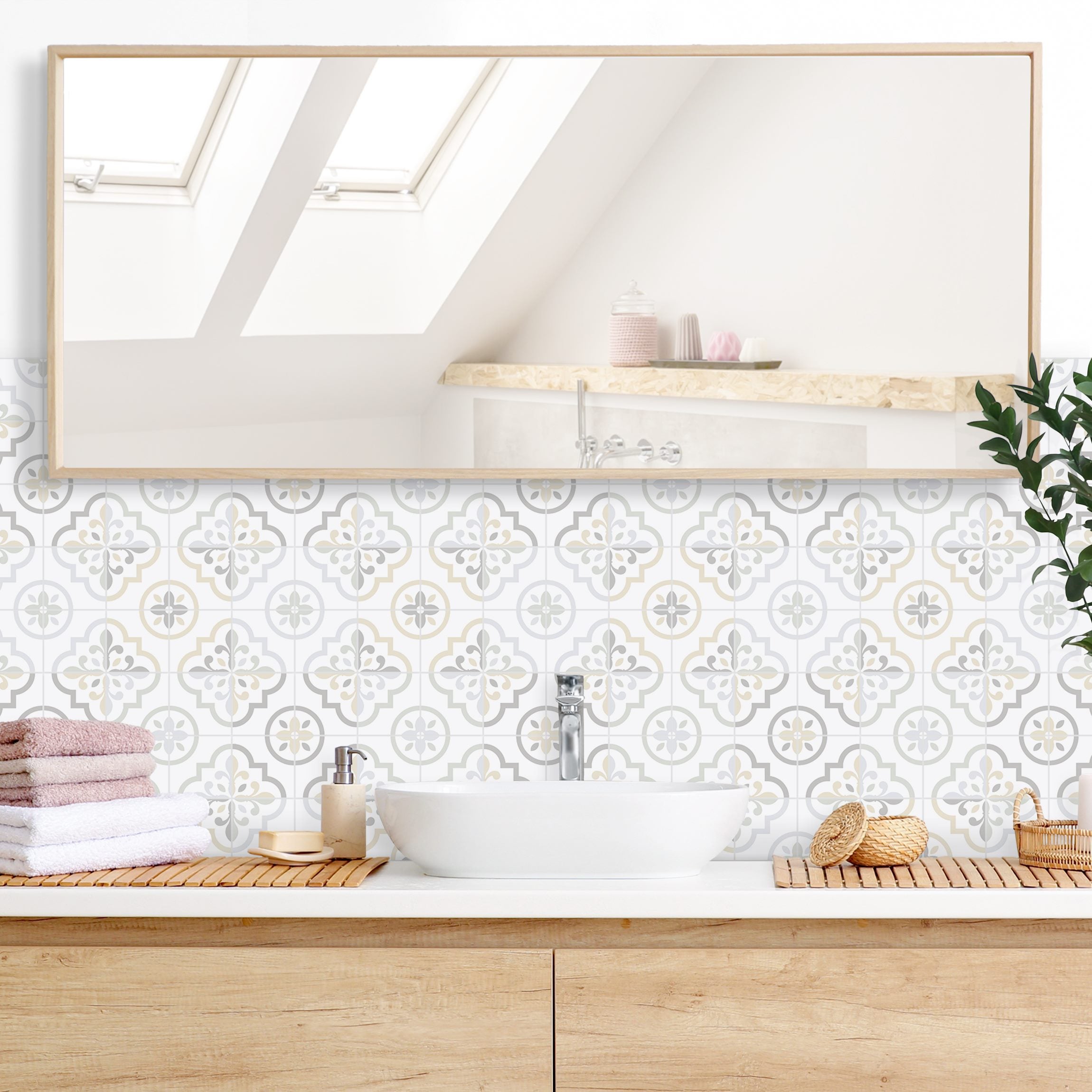 Panneau mural pour salle de bain - Carreaux géométriques - Asti 300 x ...