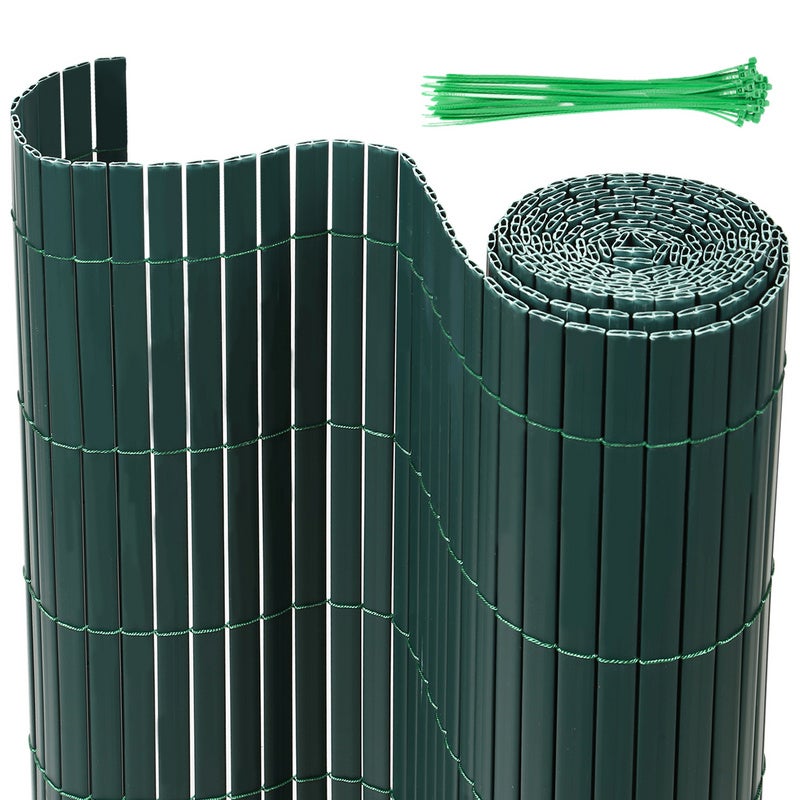 Canisse en PVC double face,90% d'occultation,Vert,H.80 cm x L.1000 cm ...