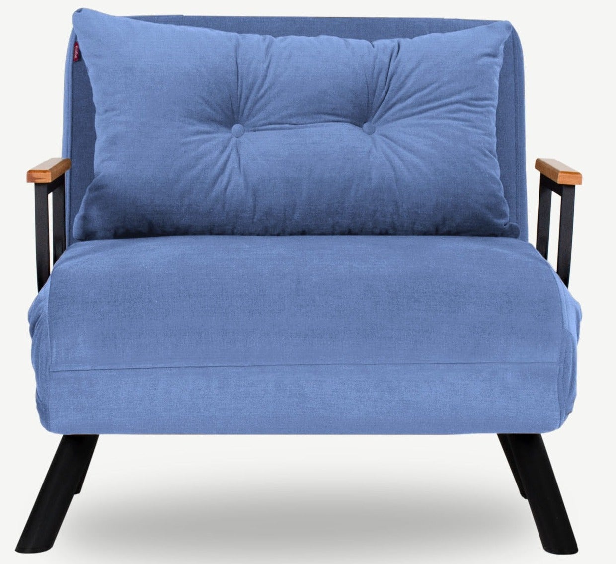 Fauteuil convertible 1 place tissu bleu Sylvano 60 cm | Leroy Merlin