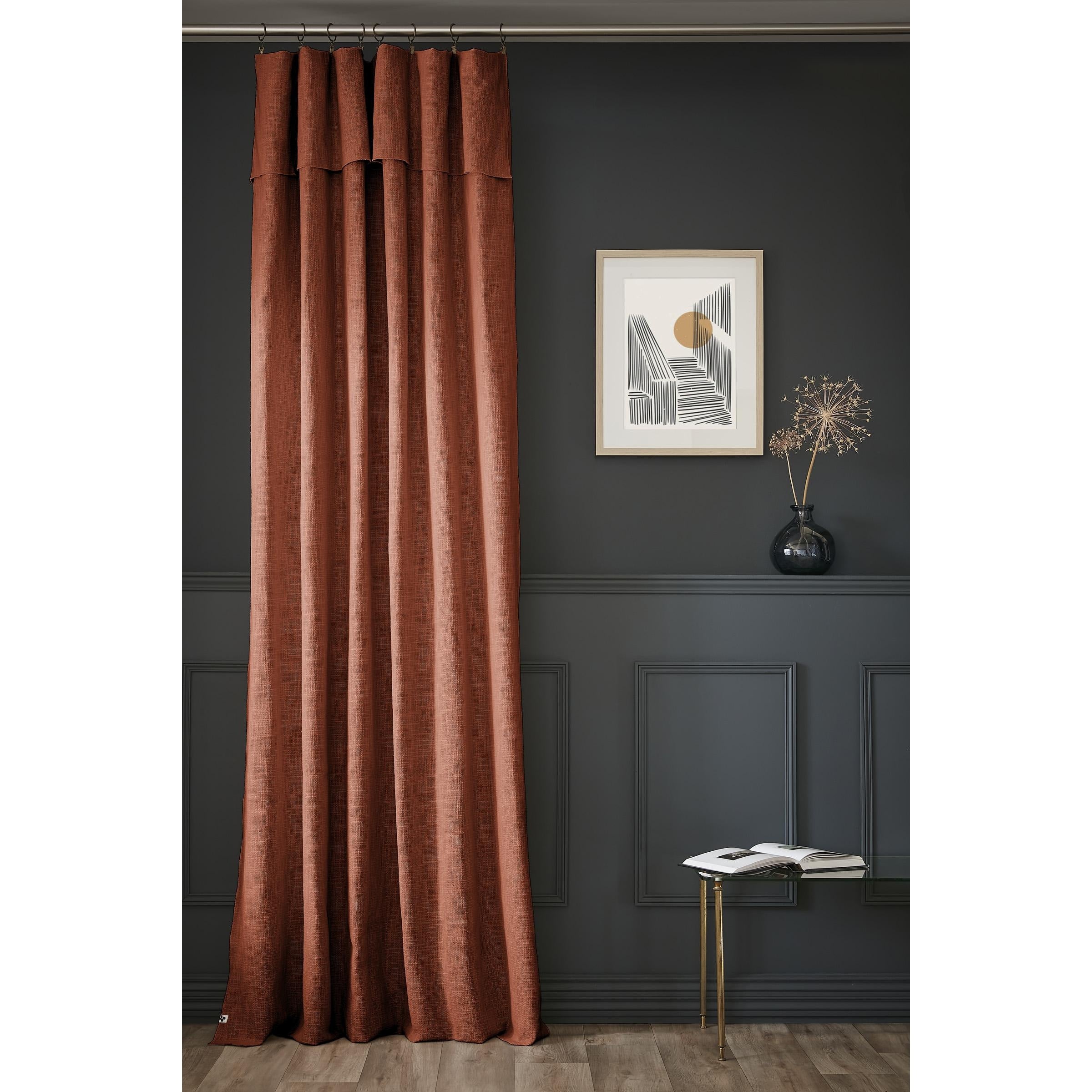 Rideau Ajustable Sixtine – 140 x 270 cm – Coton Flammé – Terracotta ...
