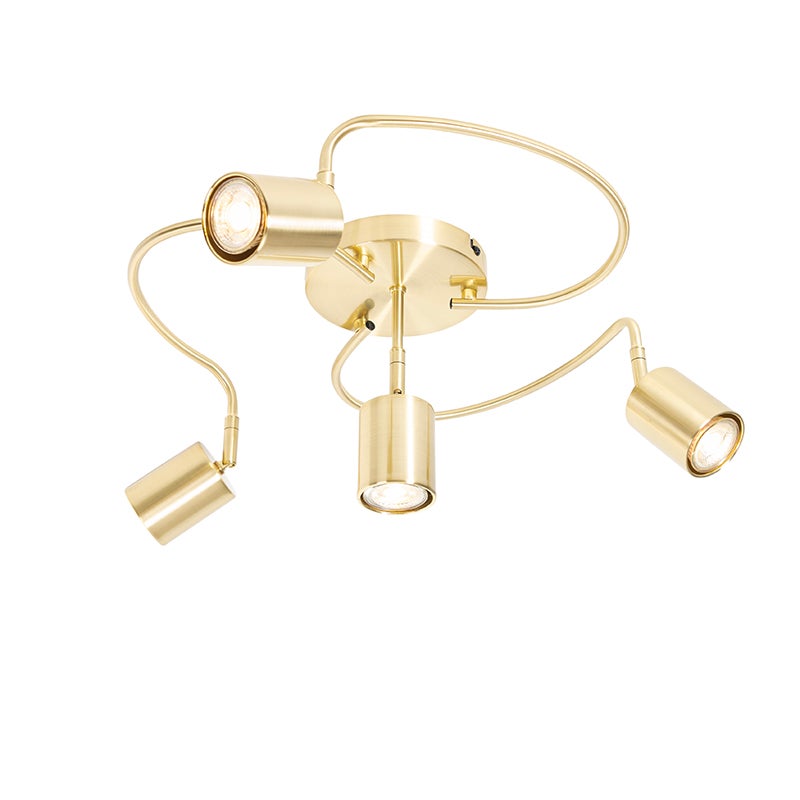 Spot de plafond java - 4 lumière - Ø 50 cm - Doré/Laiton - Moderne - Éclairage intérieur - Salon ...