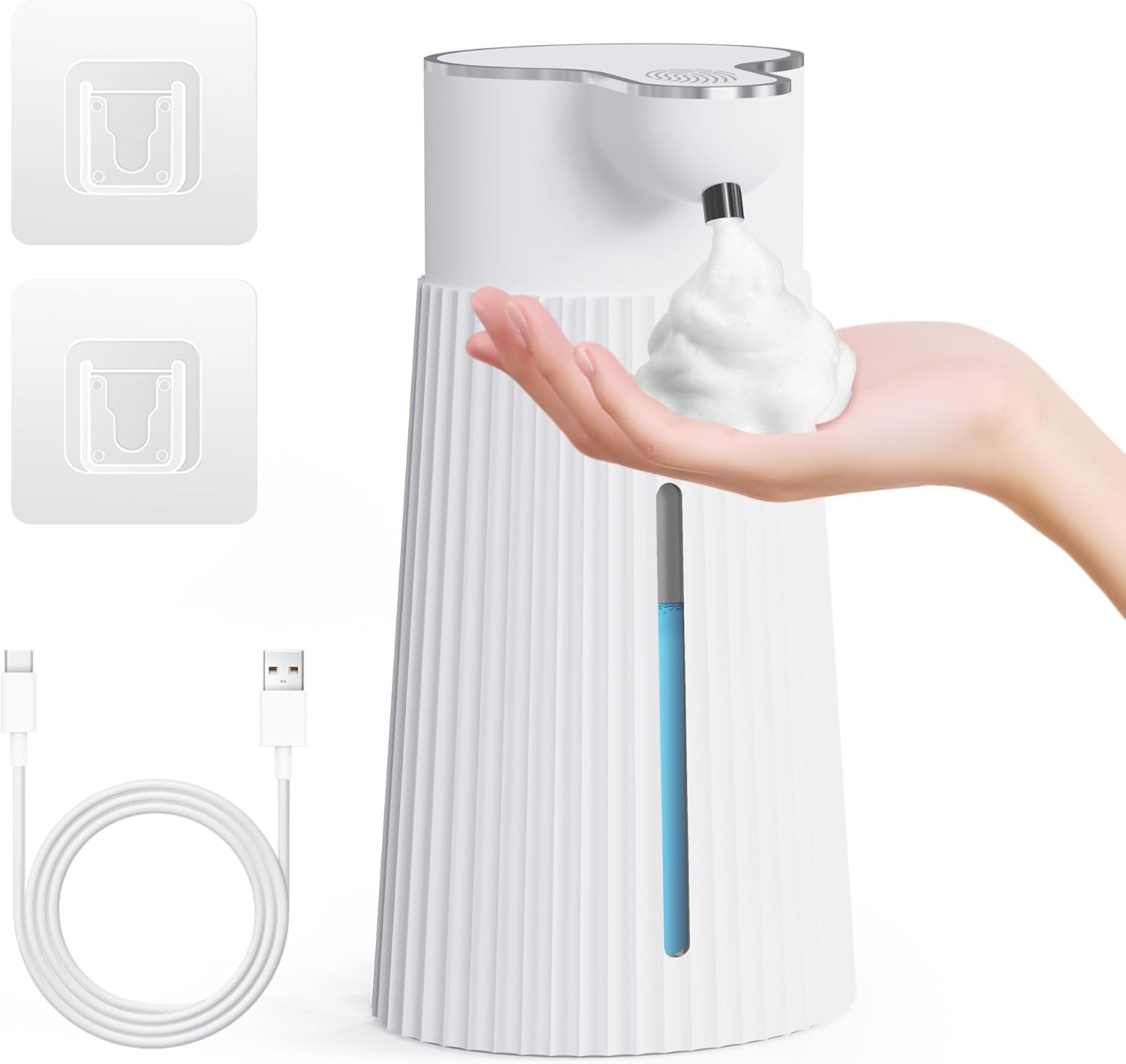 400ML Electric Soap Dispenser with Sensor, Automatic Wall-Mounted Foam ...