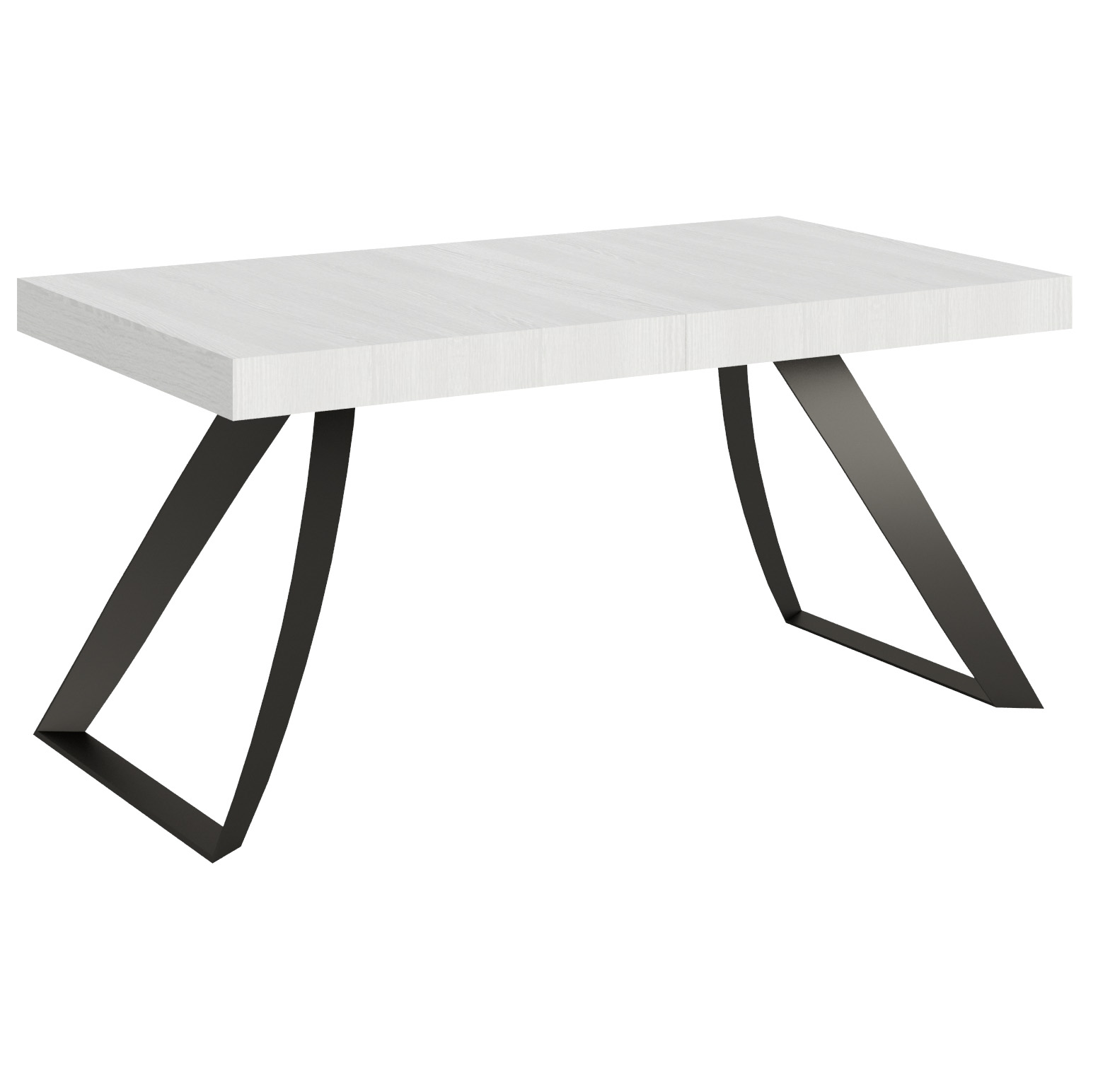 Table extensible 90x160/420 cm Proxy Frêne Blanc cadre Anthracite ...