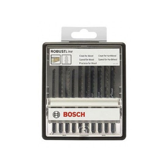 Surtido de 10 hojas de sierra de calar BOSCH Robust Line Wood Expert ...