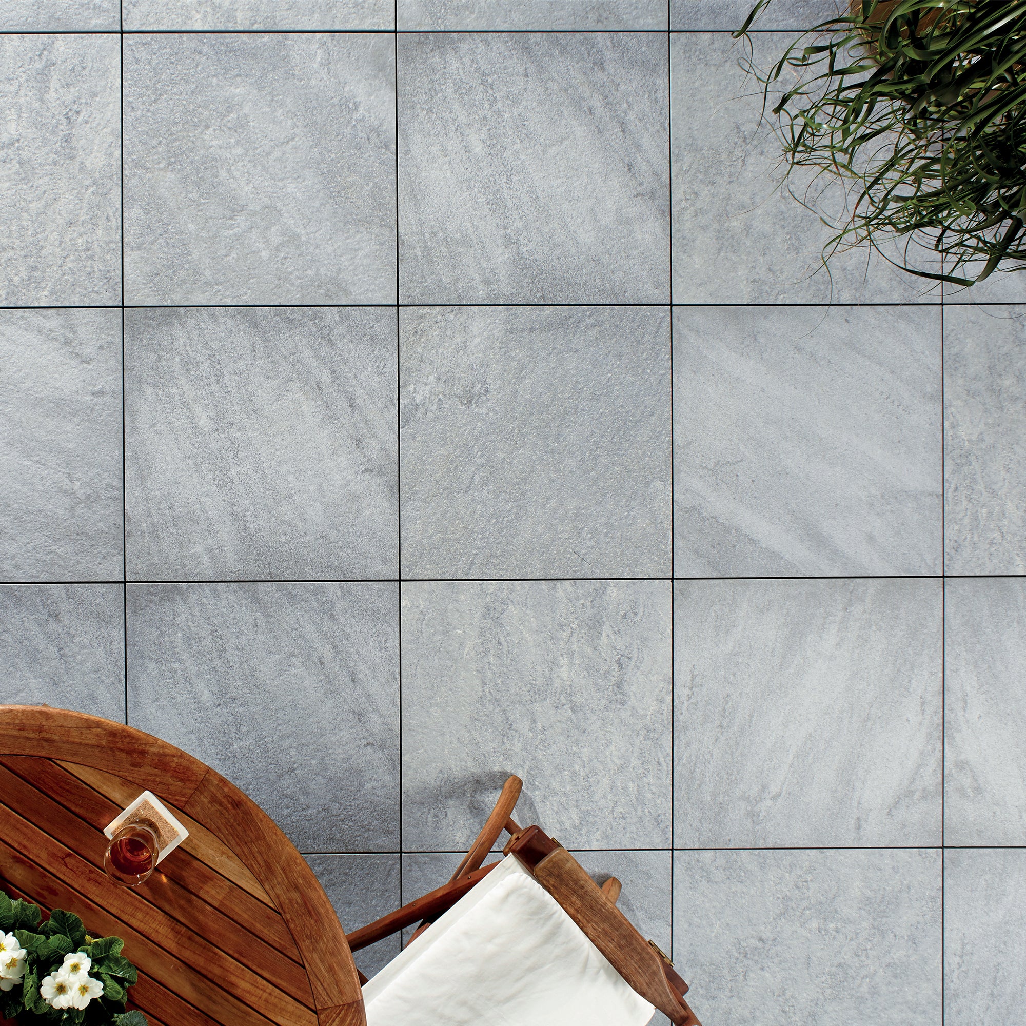 Dalle sol extérieur grès cérame Premium effet béton gris Milano l.60 x ...