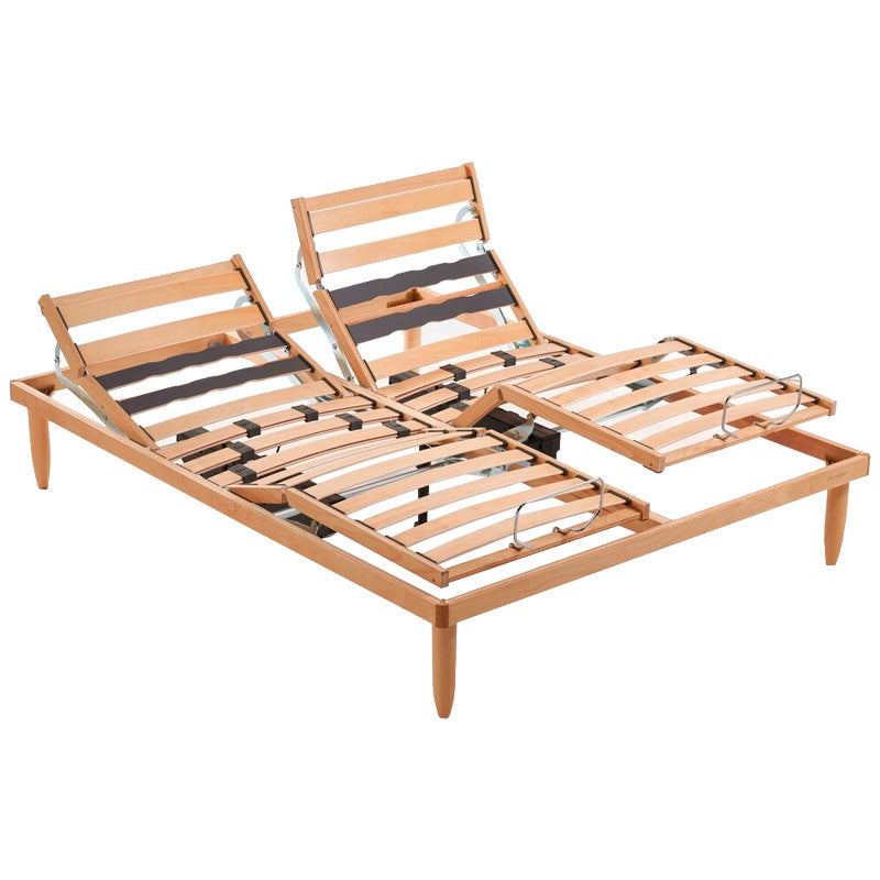 Somier cama articulado de láminas Natural regulable - 140x190 cm ...