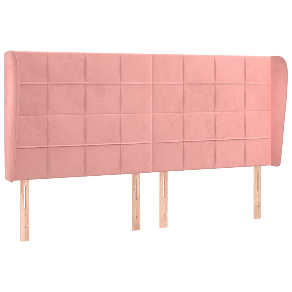 Tête de lit en velours rose avec ailes 203x23x118/128 cm | Leroy Merlin
